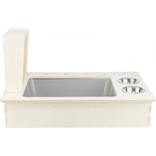 Foderstation til mad, vand, hø og grønt.